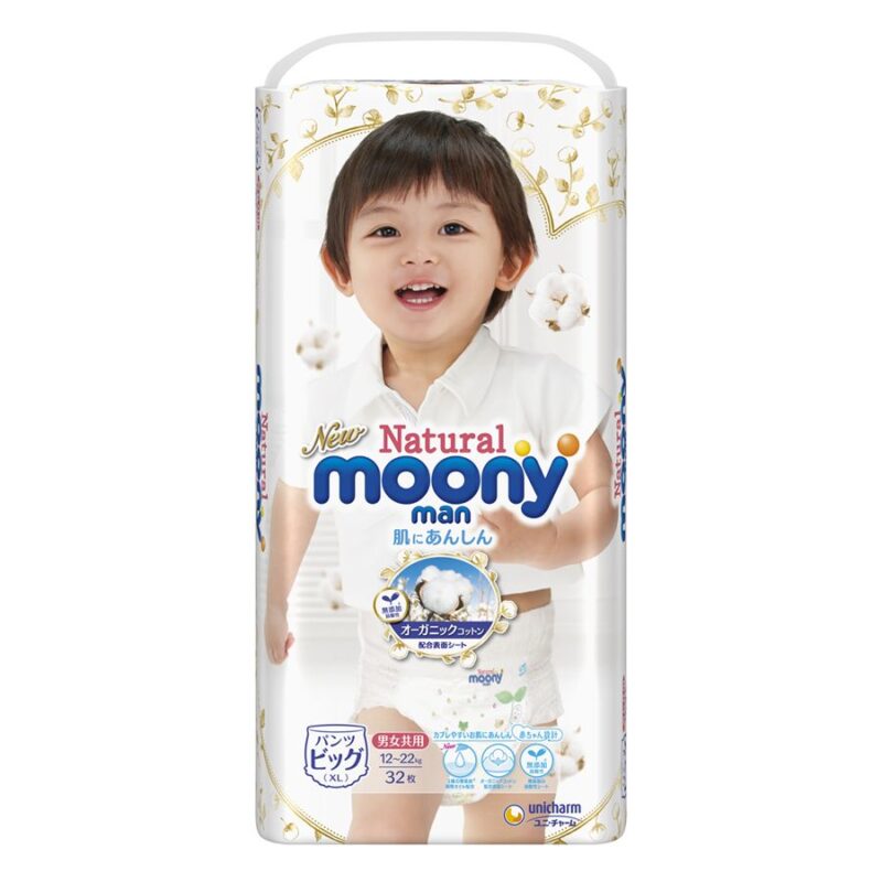 Moony Natural Diaper Pant Size XL - 32 pads - Vietnam Wholesale